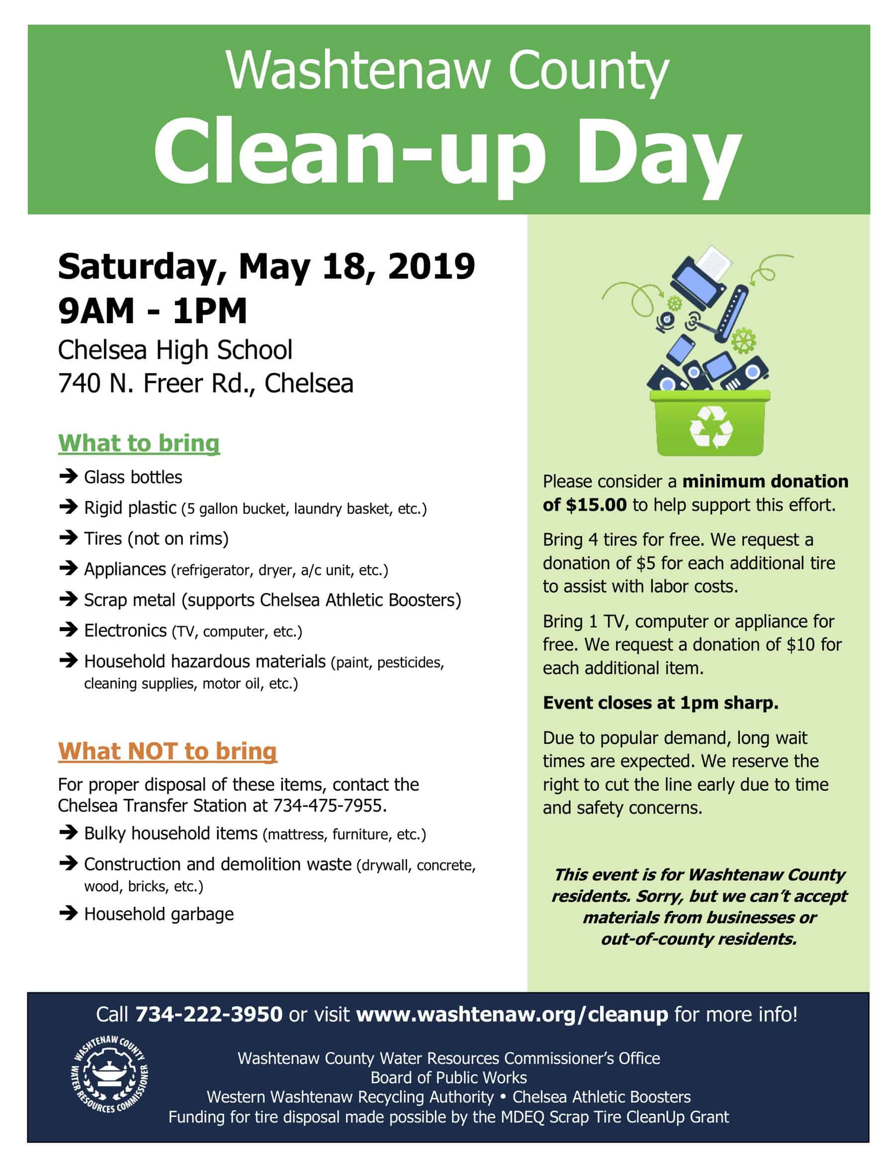 COUNTY SPRING CLEAN UP DAY! – Western Washtenaw Recycling Authority