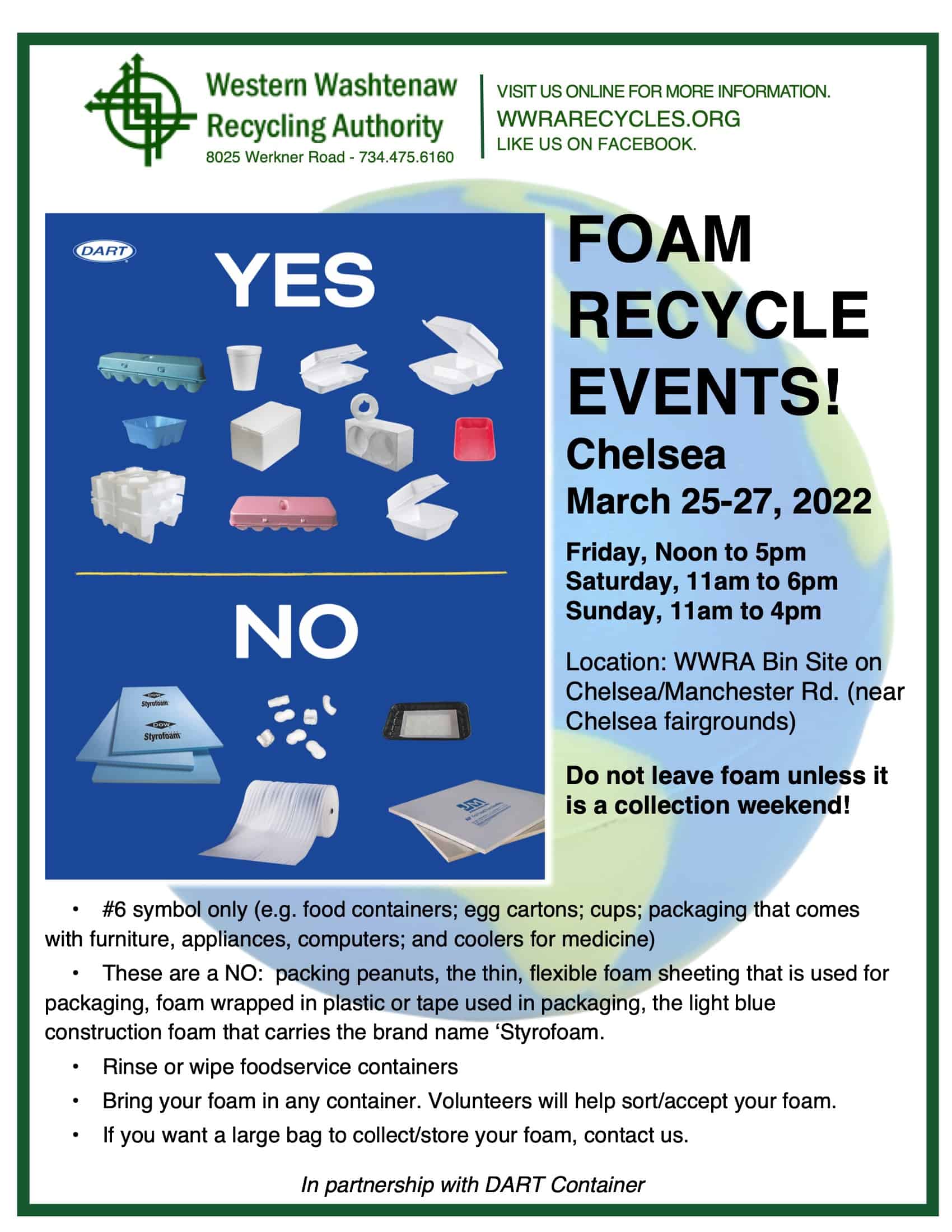 Foam Collection Weekend is Coming – Western Washtenaw Recycling Authority